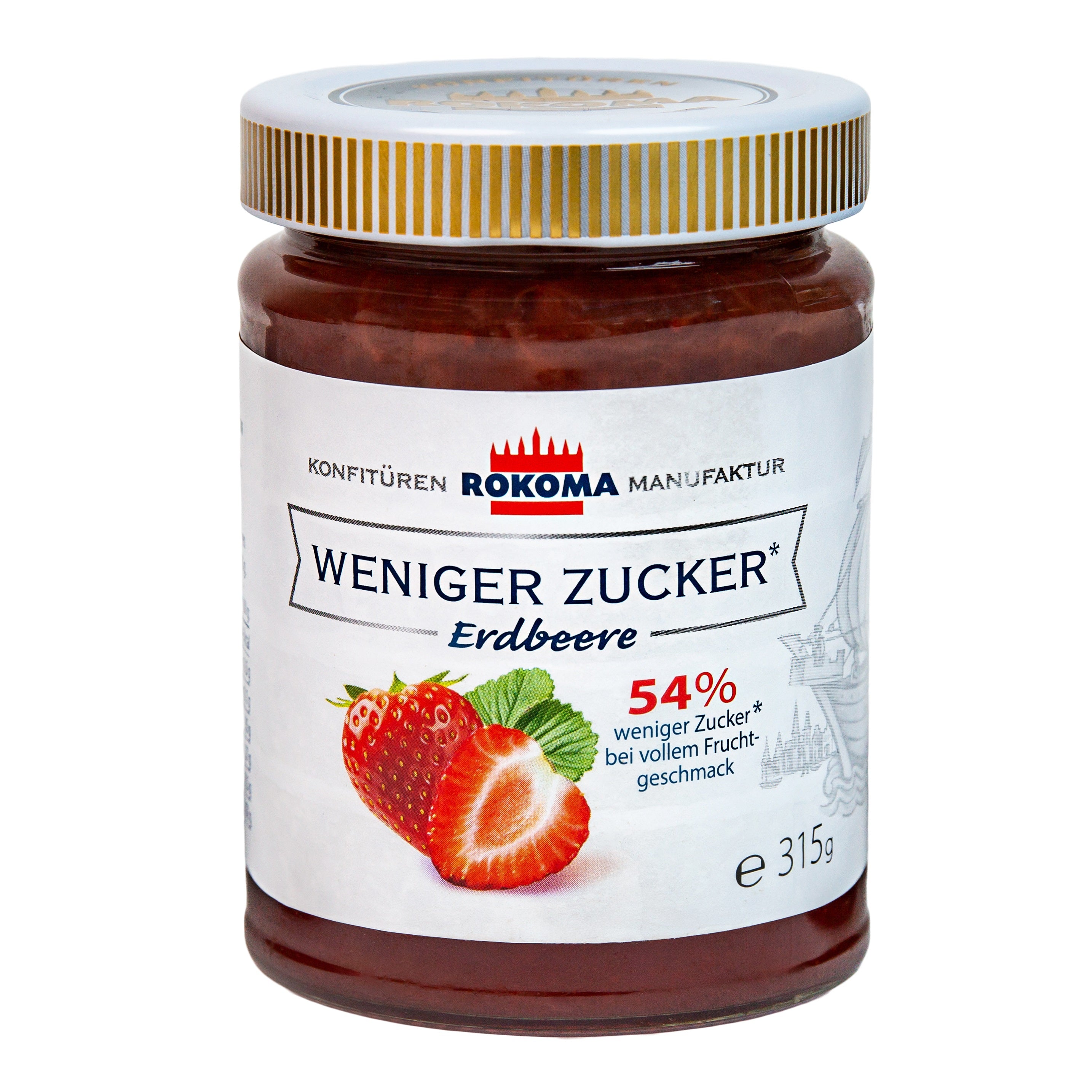 Rokoma Erdbeer-Fruchtaufstrich - weniger Zucker 315g – Lausitzer-Shop